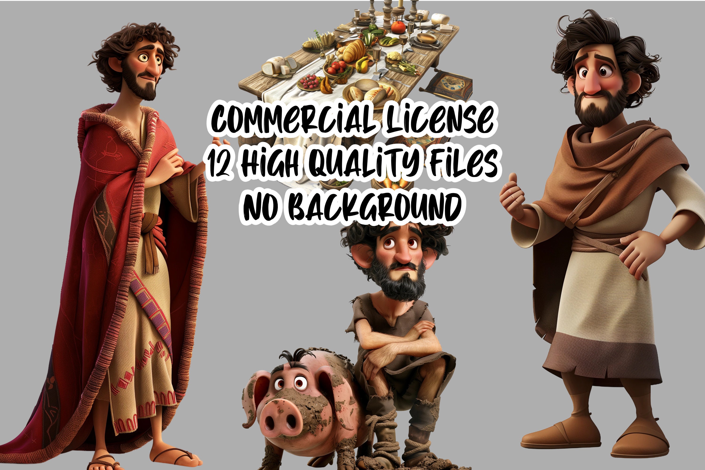 Prodigal Son PNG Bundle, Biblical Clipart, the Parable, Digital ...