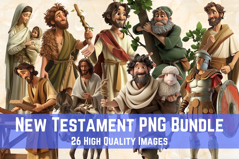 New Testament PNG Bundle Part 1, Biblical Clipart, Bible Characters ...