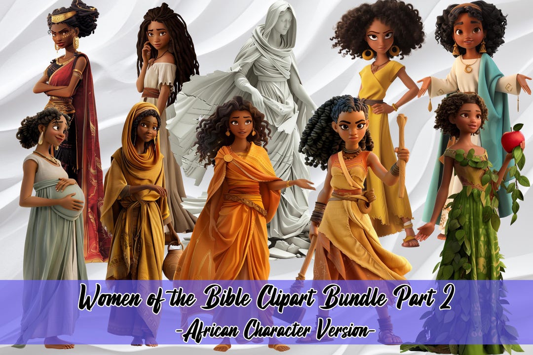 Women of the Bible Clipart Bundle - African Version - Part 2, Cartoon ...