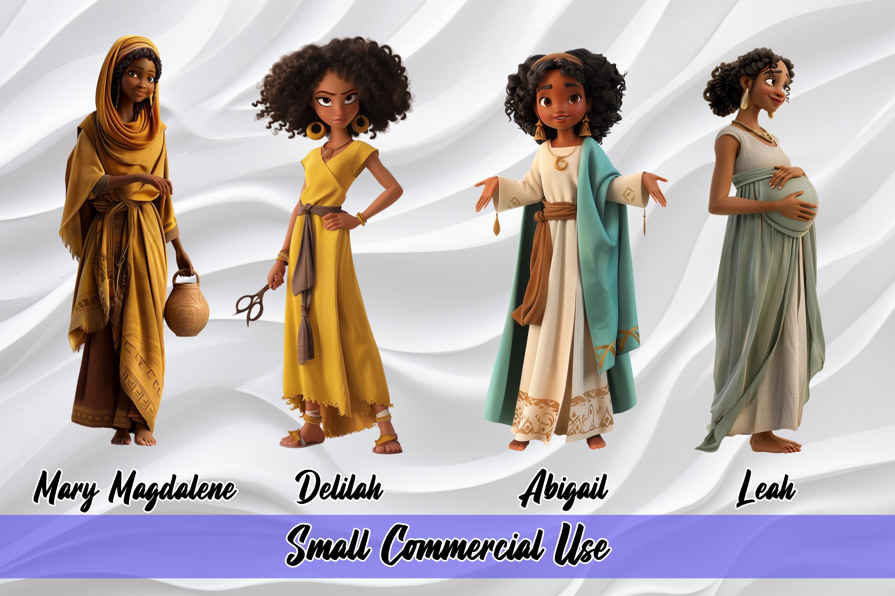 Women of the Bible Clipart Bundle - African Version - Part 2, Cartoon ...