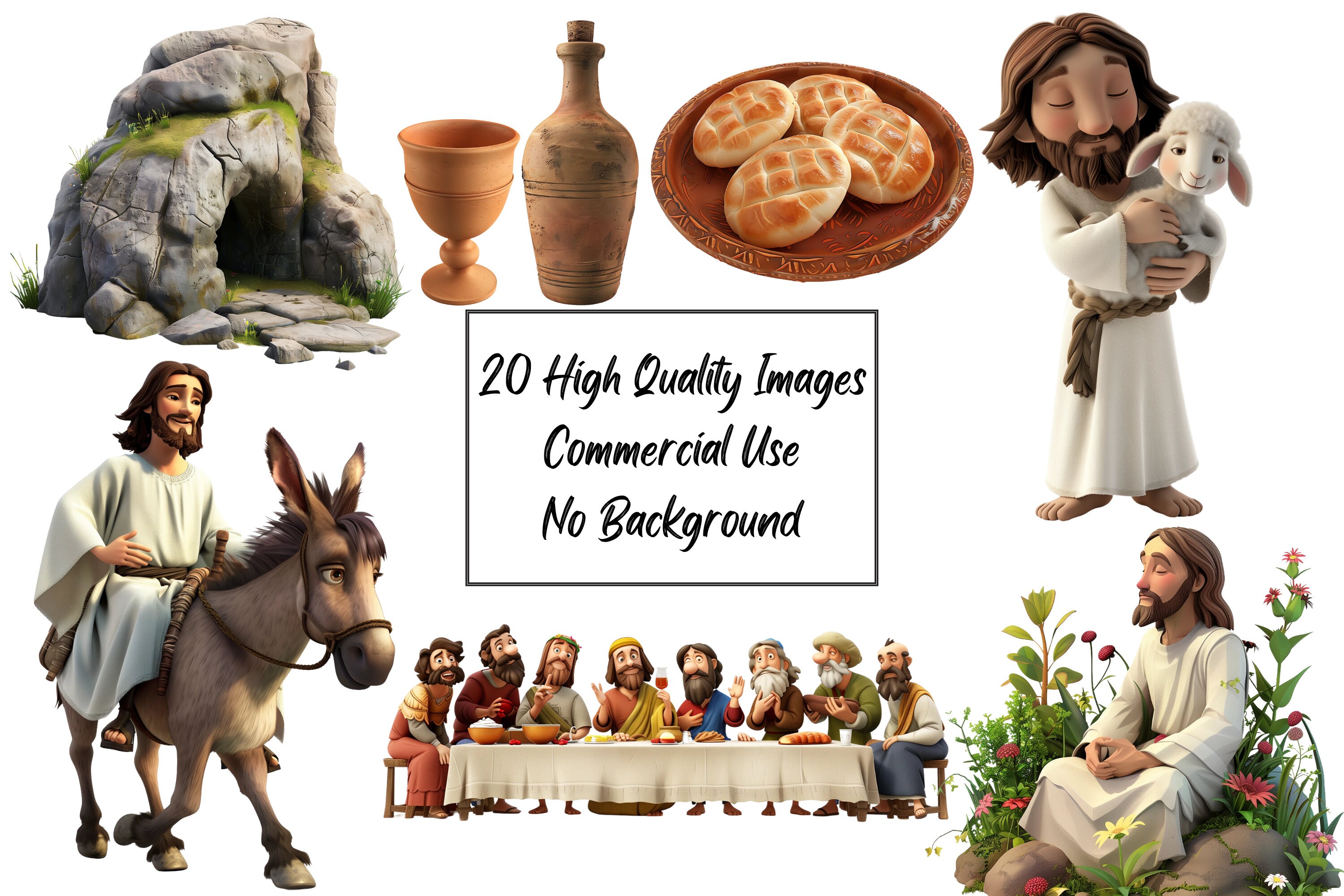 Easter Story PNG Bundle, Jesus Resurrection Clipart, Digital Download ...