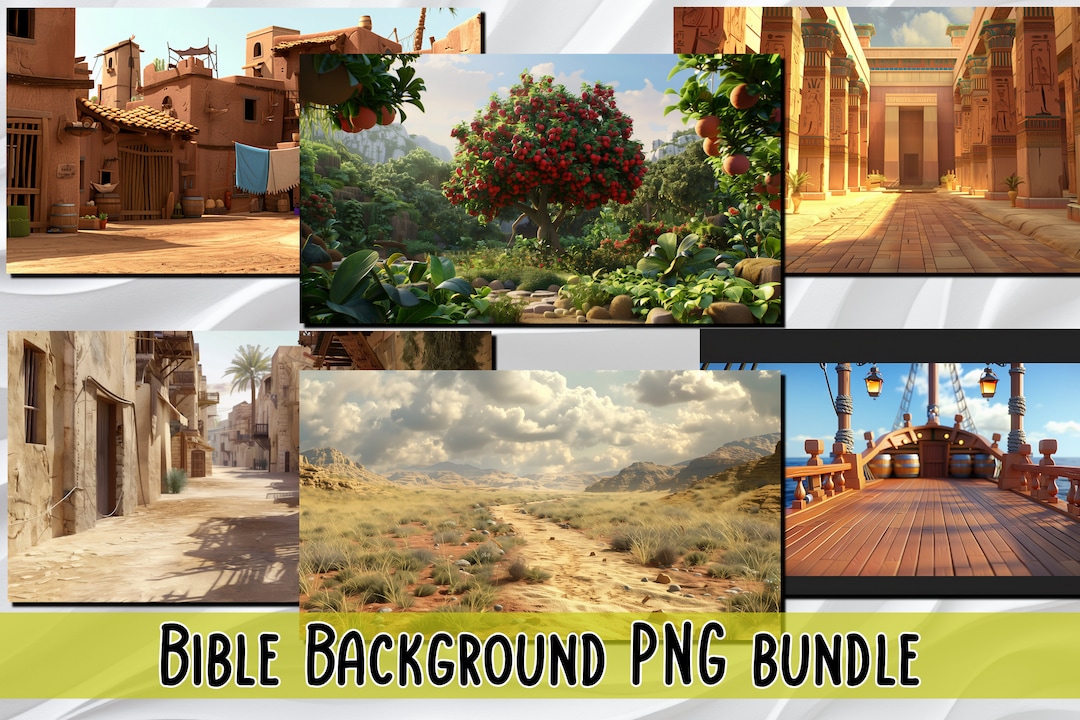 Bible Backgrounds PNG Bundle, Bible Stories, Instant Download, Biblical ...