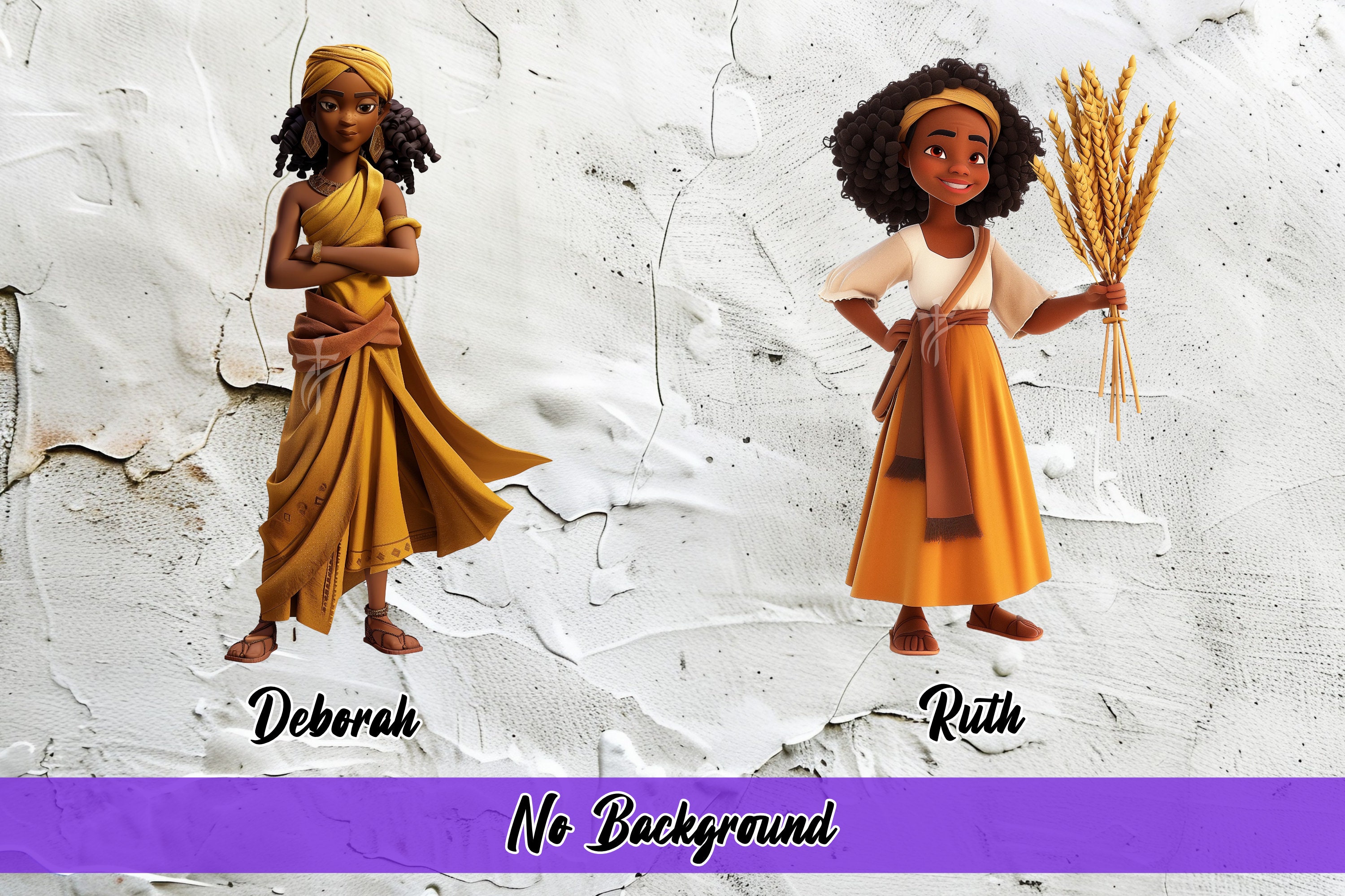 Women of the Bible Clipart Bundle - African Character Version, Cartoon ...