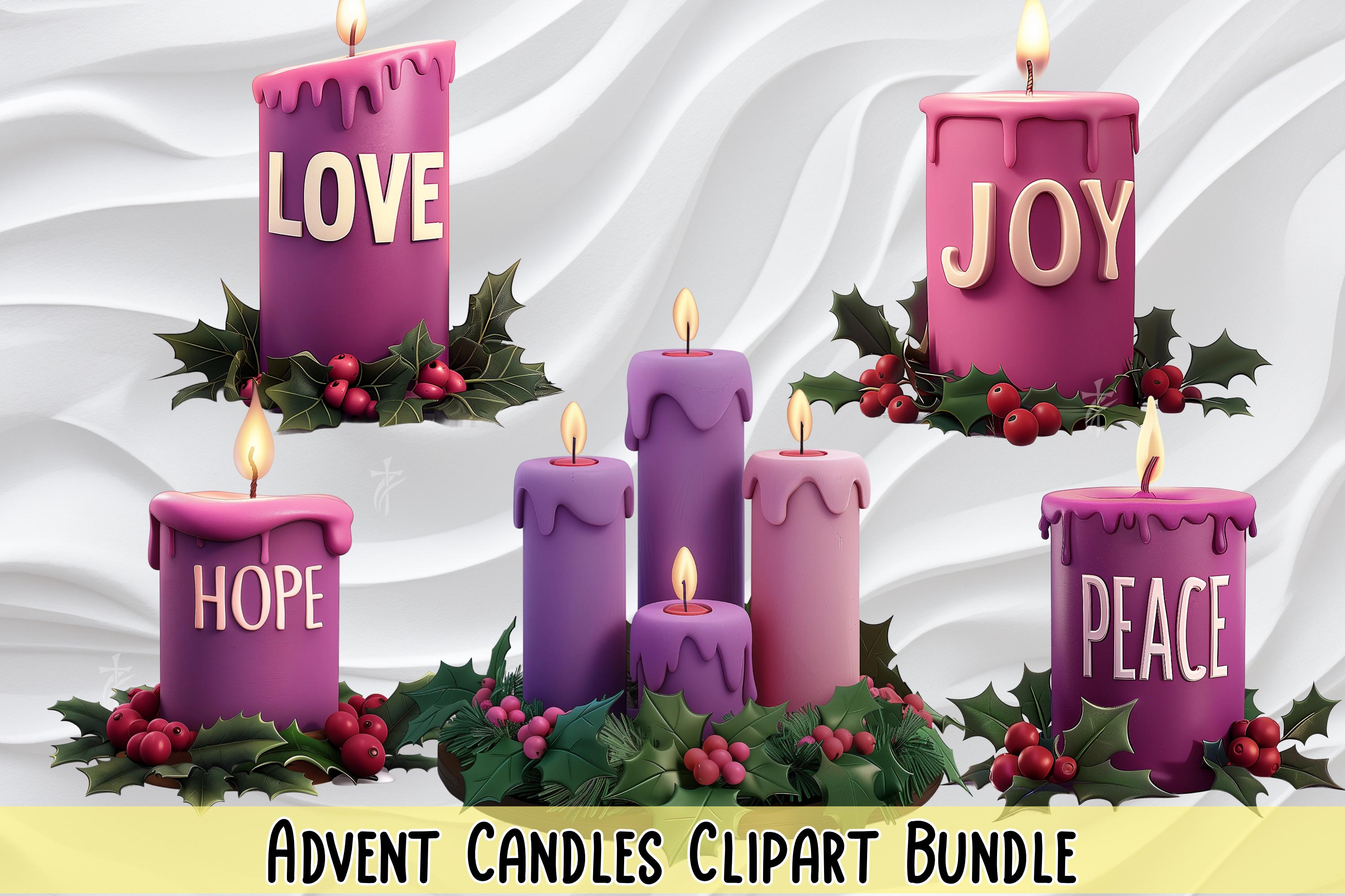 Advent Candles Clipart Bundle | Digital Download | Religious Christmas ...