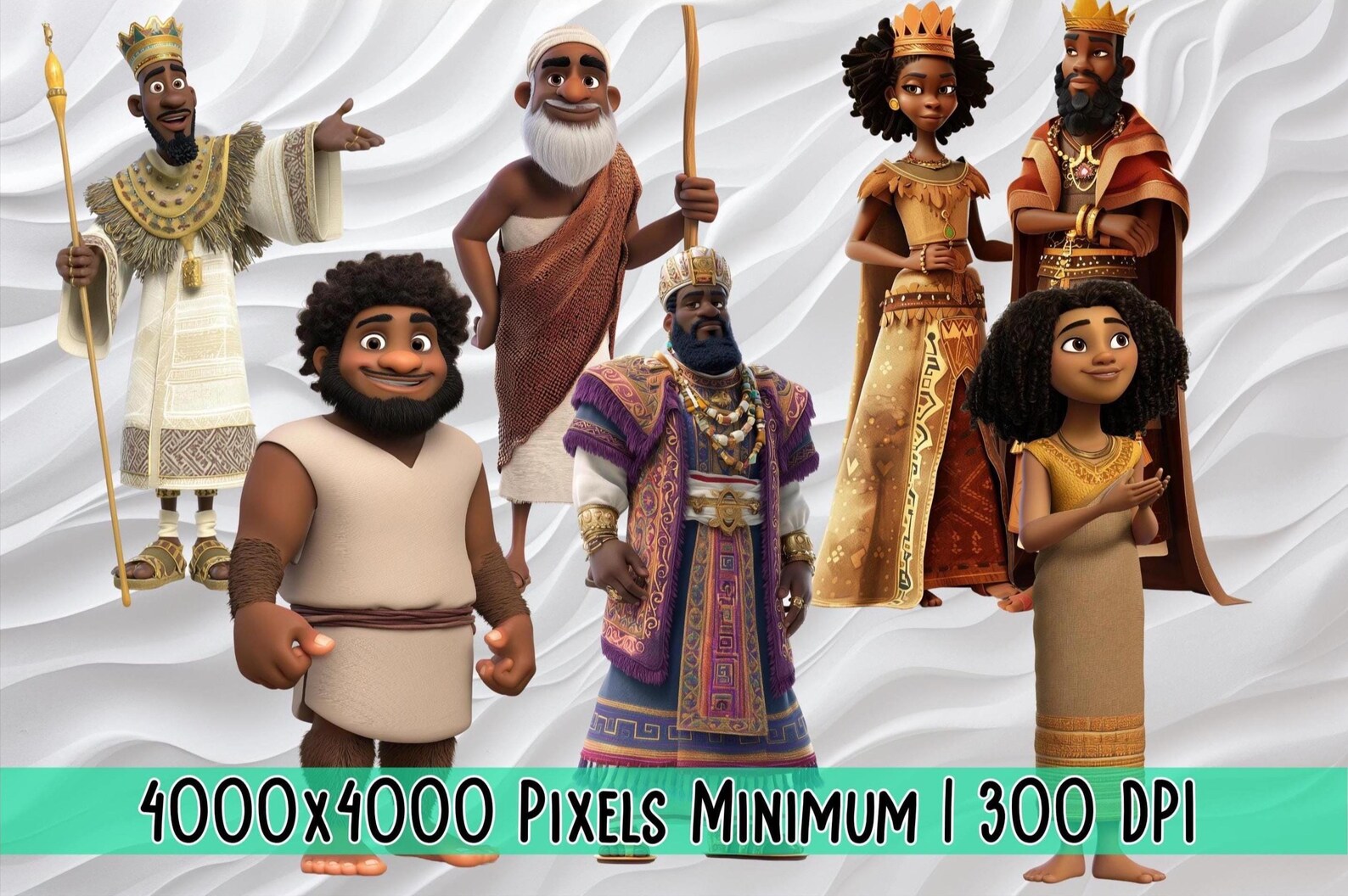 Old Testament Clipart Bundle Part 2 - African Version, Cartoon Images ...
