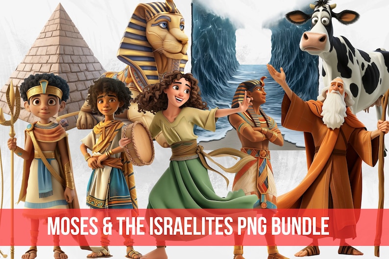 Moses and the Israelites PNG Bundle, Bible Stories, Instant Download ...