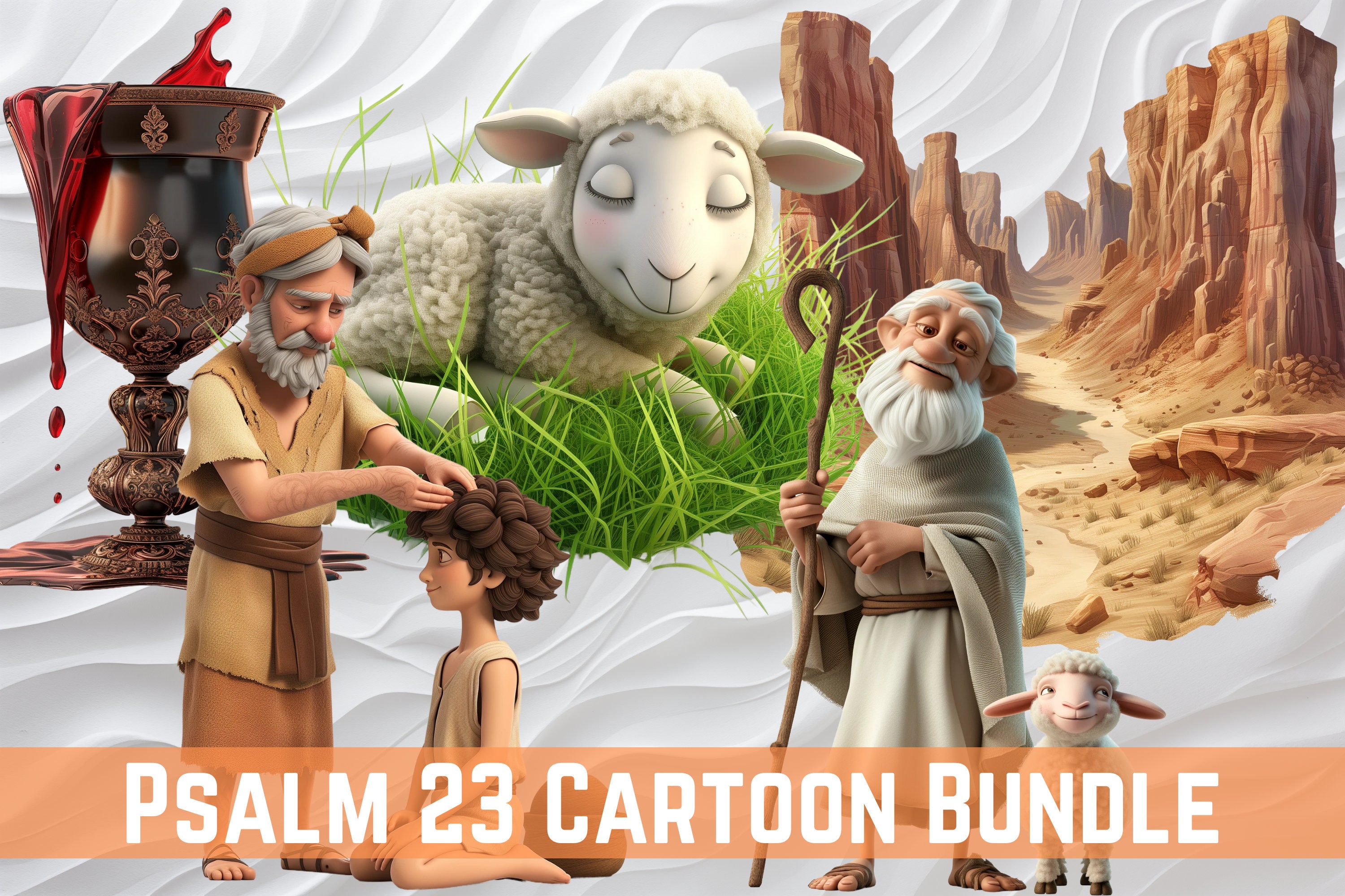 Psalm 23 Cartoon PNG Bundle, Instant Download - Etsy