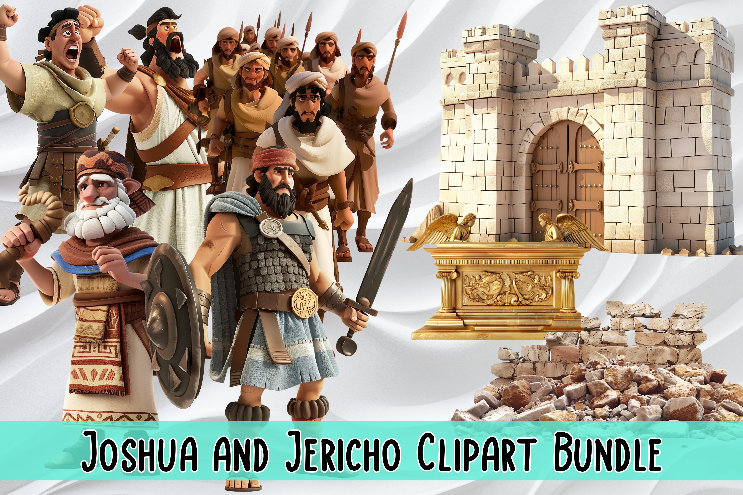 Joshua and Jericho Clipart Bundle, Bible Stories, Instant Download ...