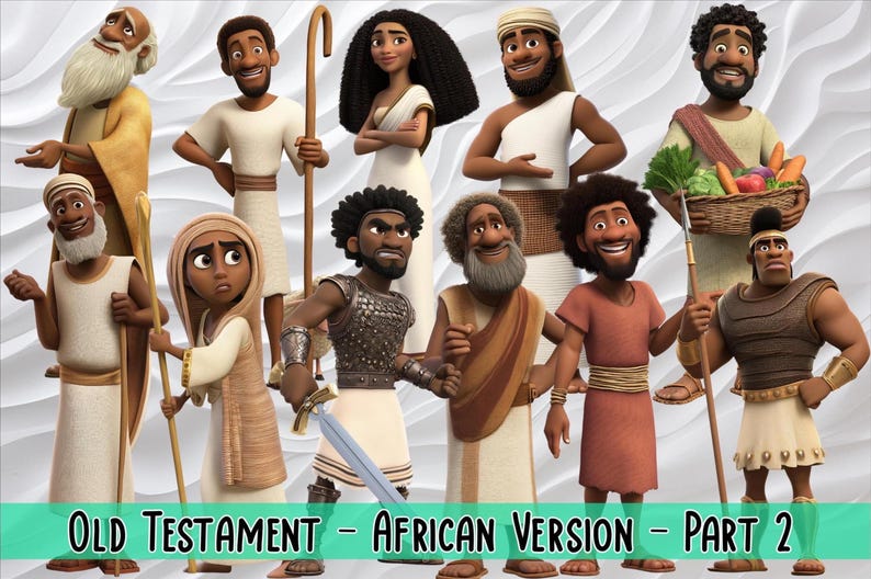 Old Testament Clipart Bundle Part 2 - African Version, Cartoon Images ...