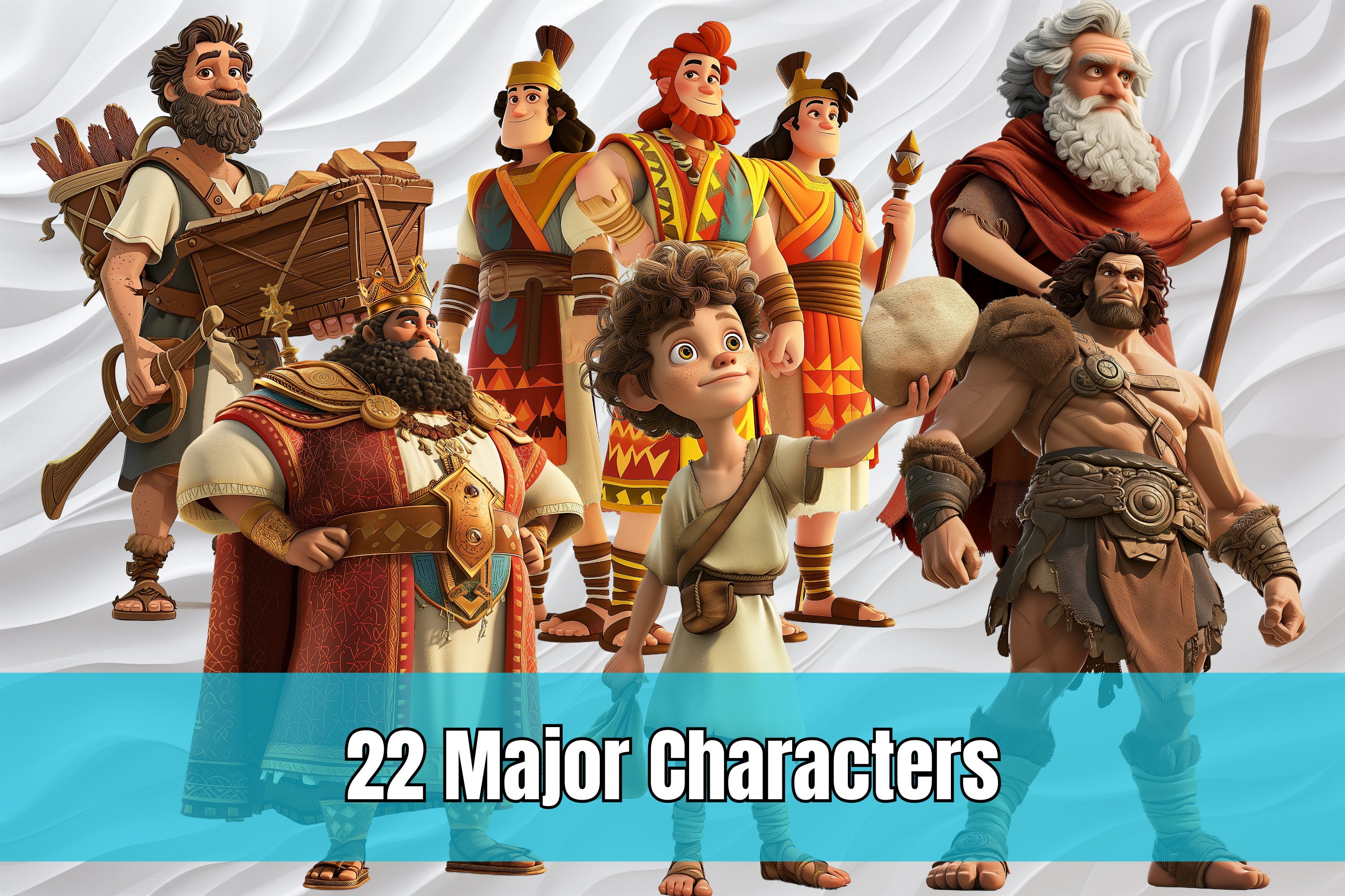 Old Testament Clipart Bundle, Cartoon Images, Bible Stories, Instant ...