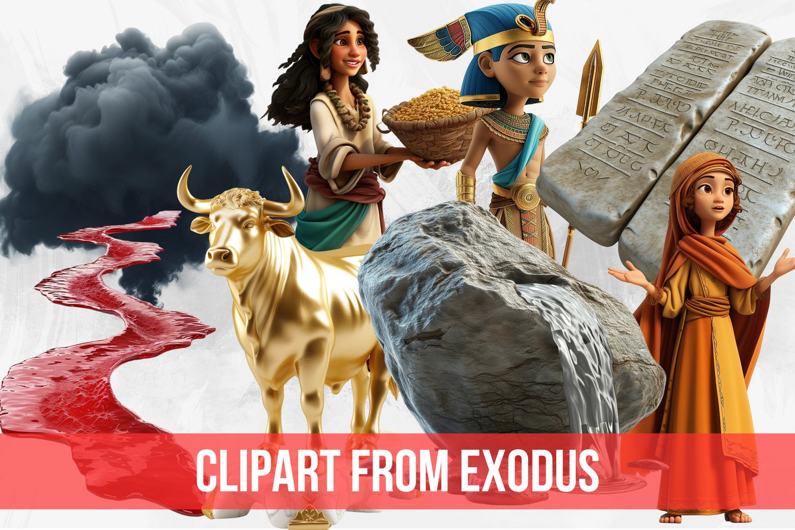 Moses and the Israelites PNG Bundle, Bible Stories, Instant Download - Etsy