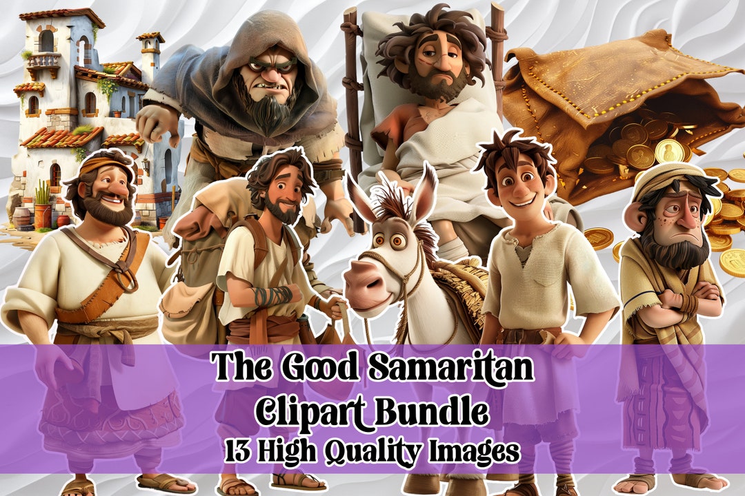 The Good Samaritan Parable PNG Bundle, Bible Stories, Instant Download ...