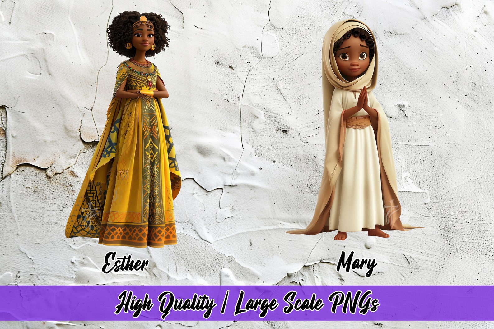 Women of the Bible Clipart Bundle - African Character Version, Cartoon ...