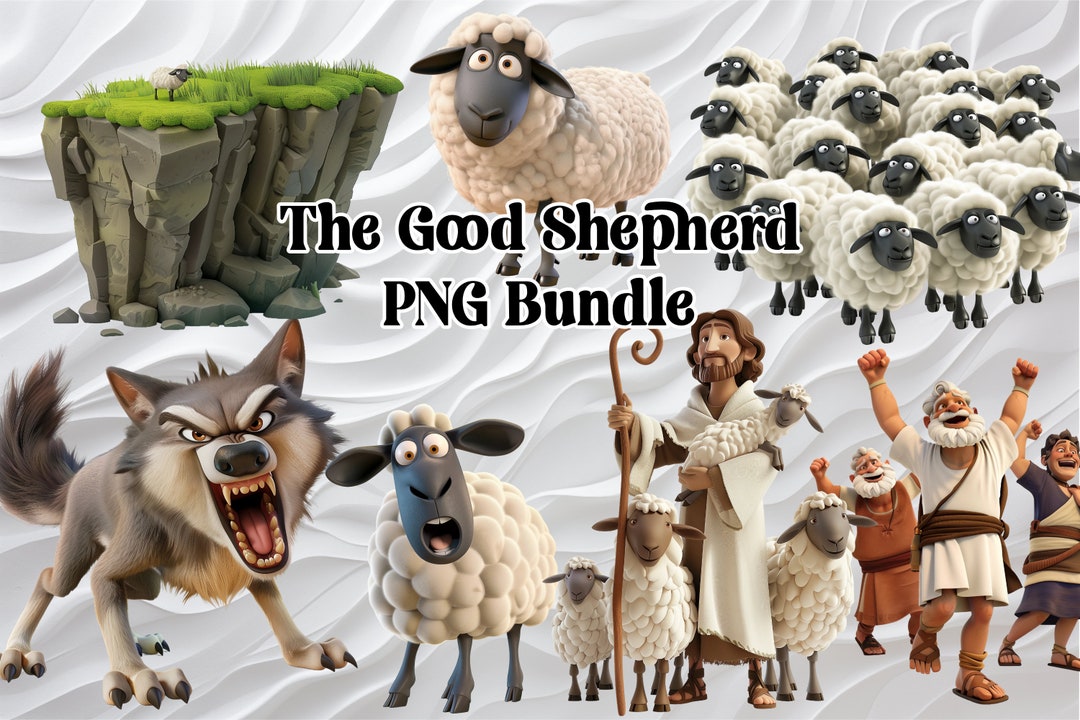 The Parable of the Good Shepherd PNG Bundle, Bible Stories, Instant ...