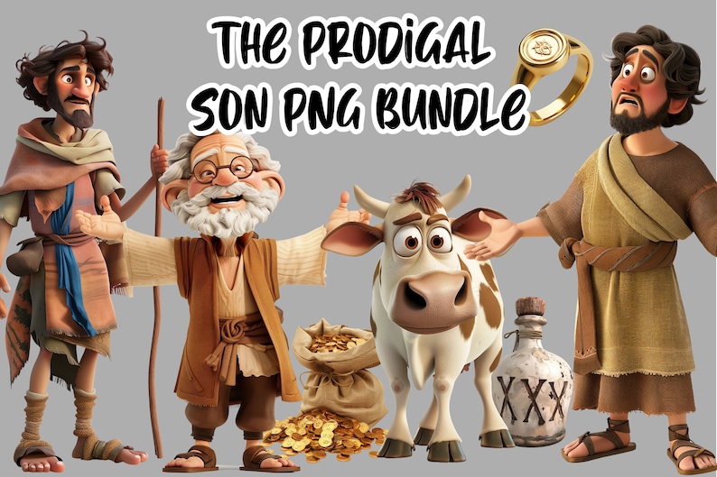 Prodigal Son PNG Bundle, Biblical Clipart, the Parable, Digital ...