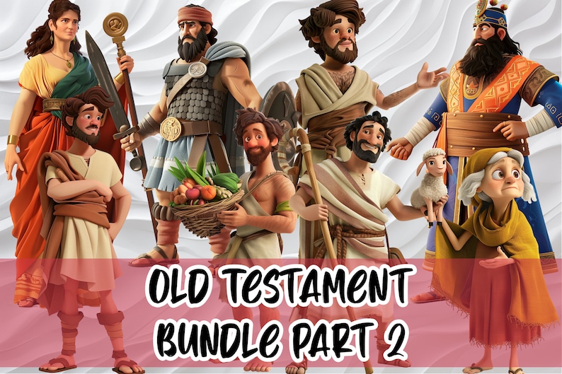 Old Testament Clipart Bundle Part 2, Cartoon Images, Bible Stories ...