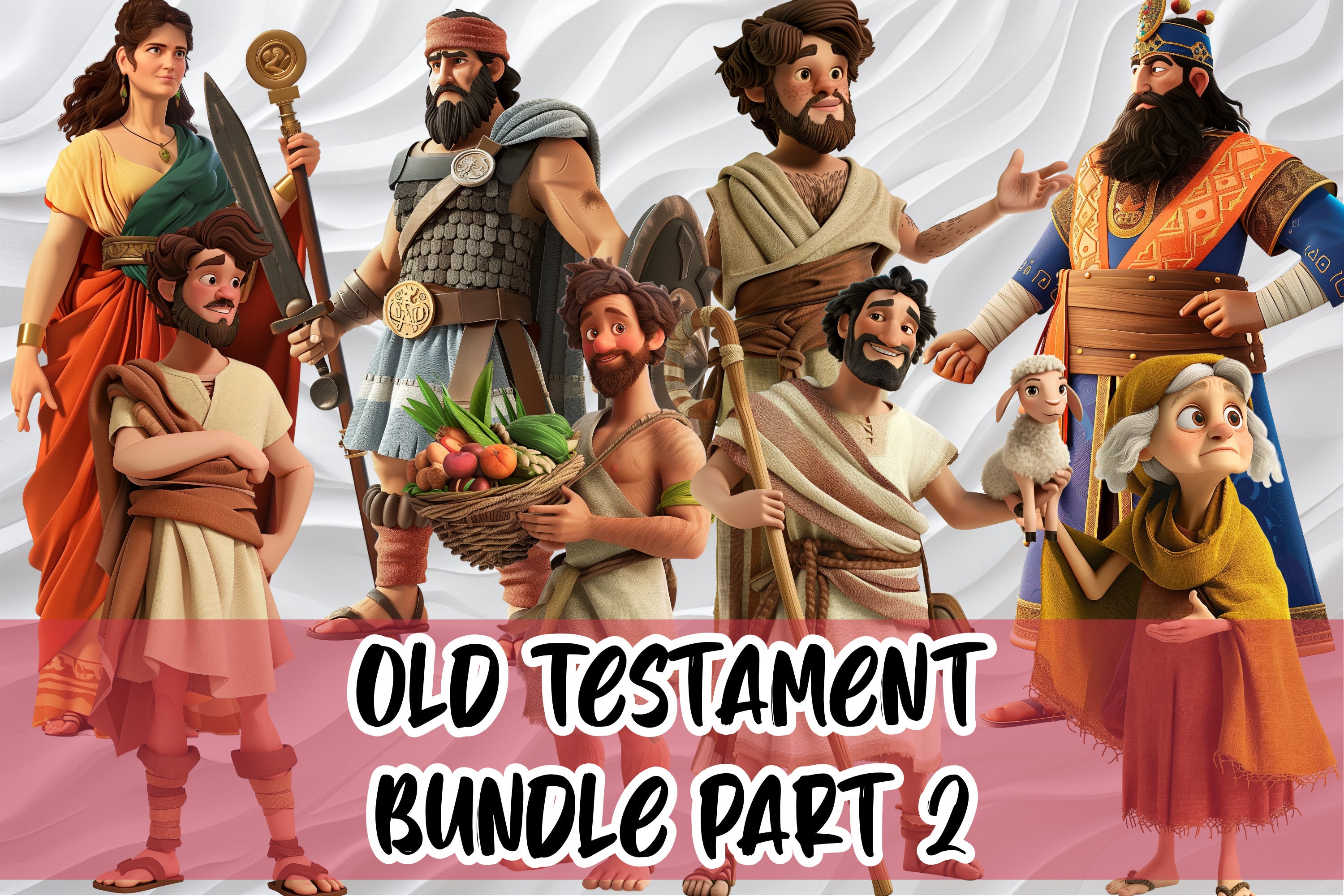 Old Testament Clipart Bundle Part 2, Cartoon Images, Bible Stories ...