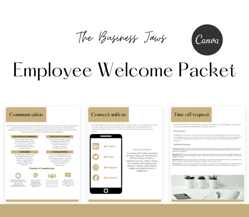 Employee Welcome Packet Employee Welcome Package Template New Employee Onboarding Handbook ...