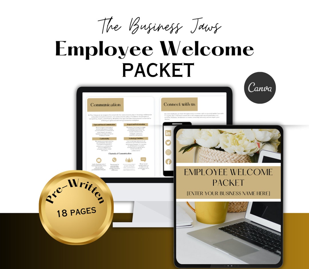 Employee Welcome Packet Employee Welcome Package Template New Employee Onboarding Handbook ...