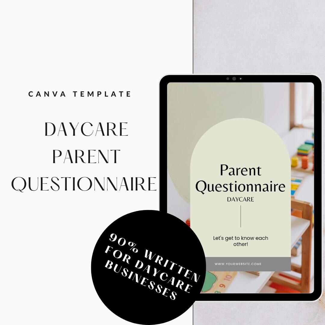 Daycare Parent Questionnaire, Canva Template - Etsy
