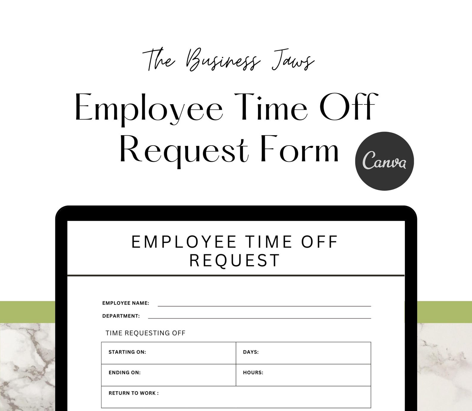 Employee Time off Request Form Template, Time-off Form, Vacation ...