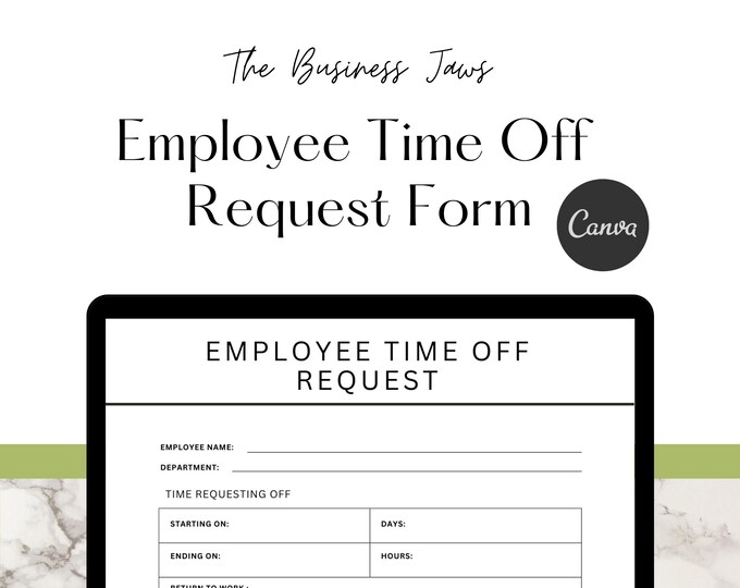 Employee Time off Request Form Template, Time-off Form, Vacation ...