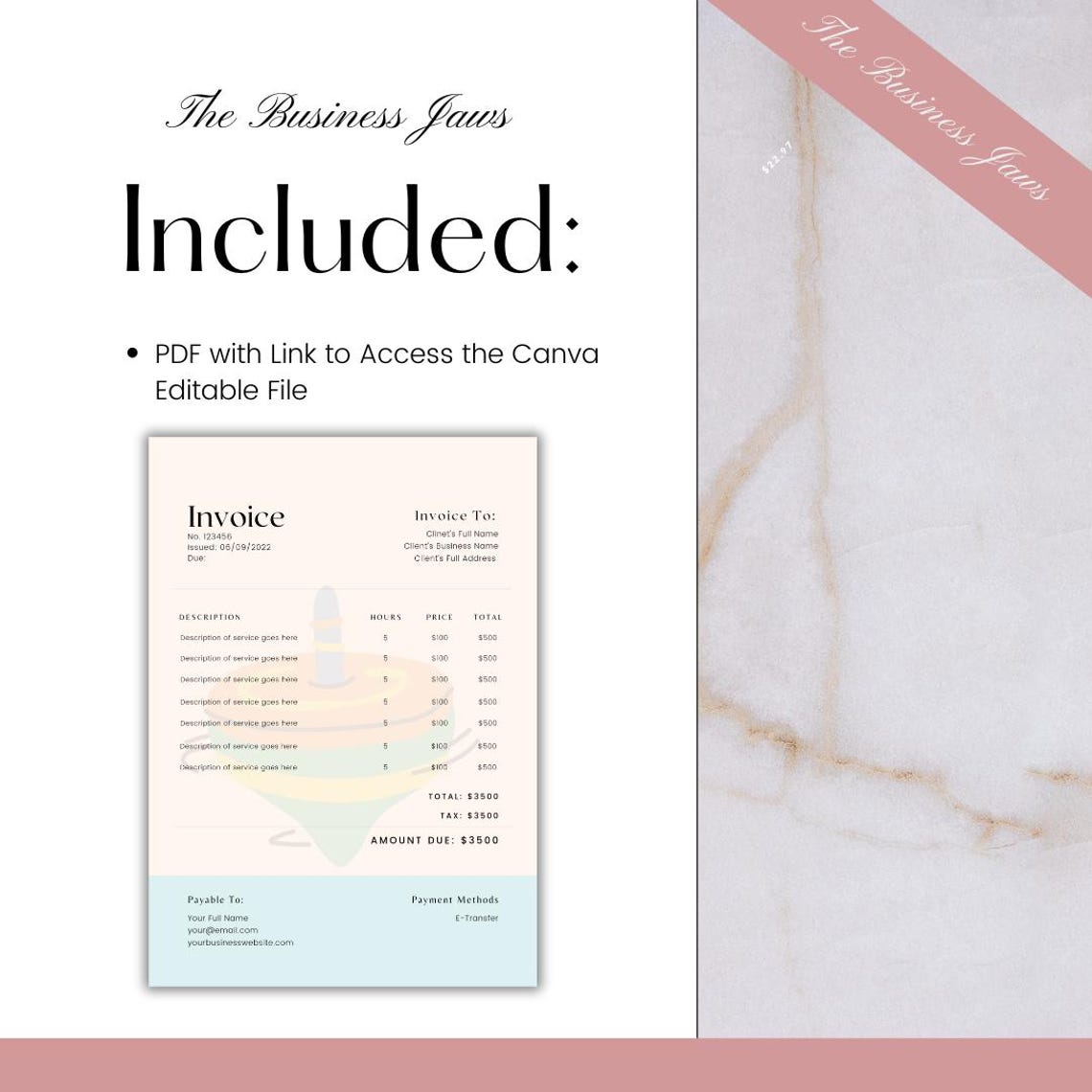 Daycare Invoice Template, Daycare Forms, Canva Template - Etsy