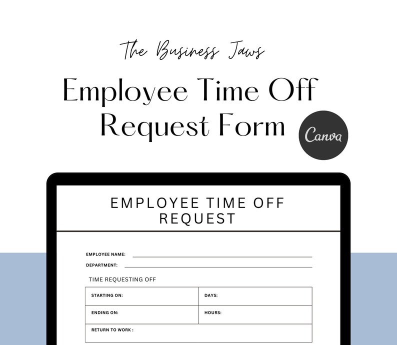 Employee Time off Request Form Template, Time-off Form, Vacation ...
