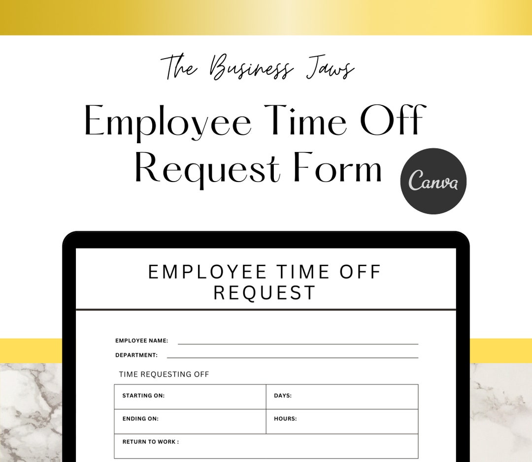 Employee Time off Request Form Template, Time-off Form, Vacation ...