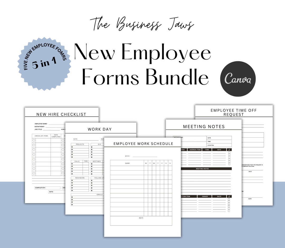 New Employee Forms Bundle, Time off Request Form, New Hire Checklist ...