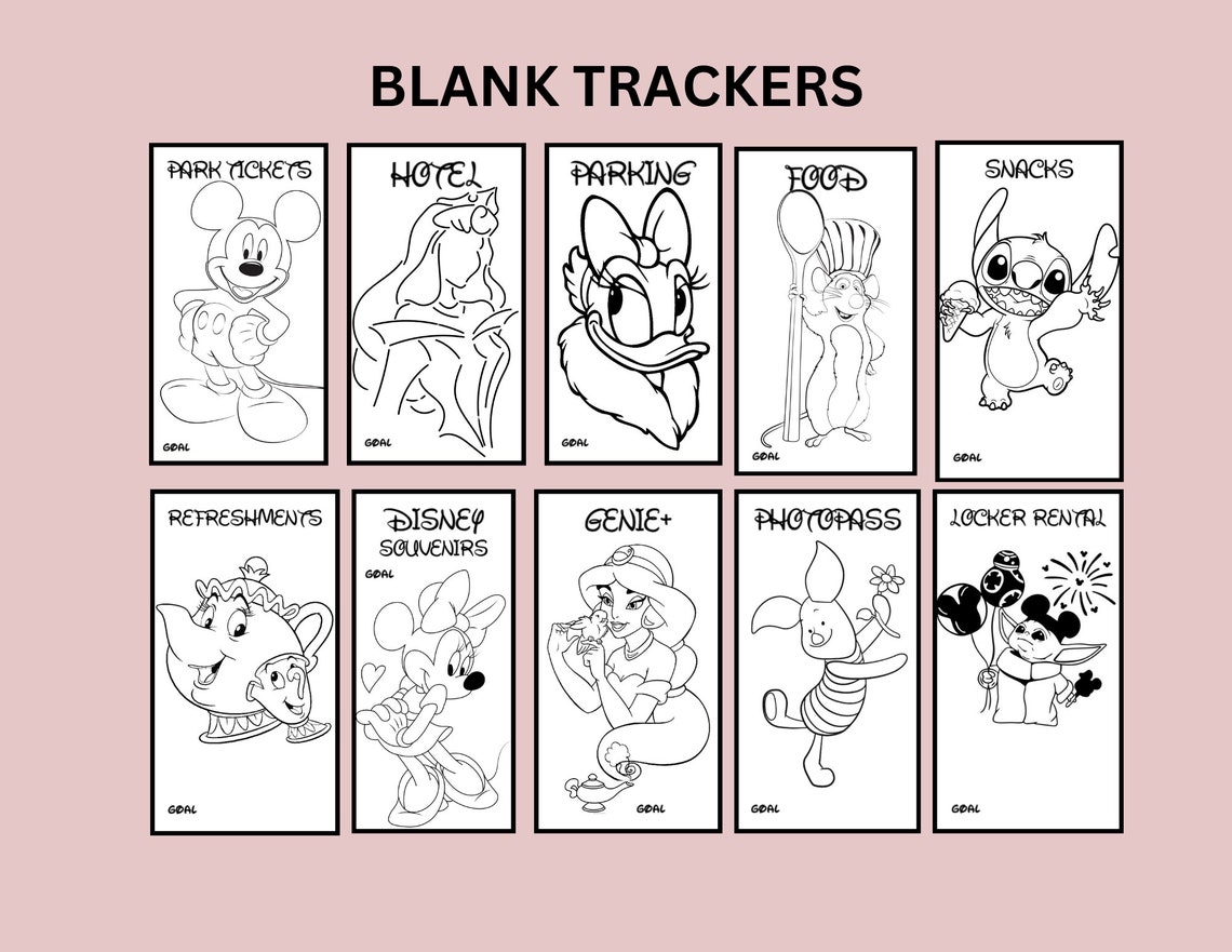 Disneyland Saving Trackers Instant Download PDF Size A6 Digital Savings ...