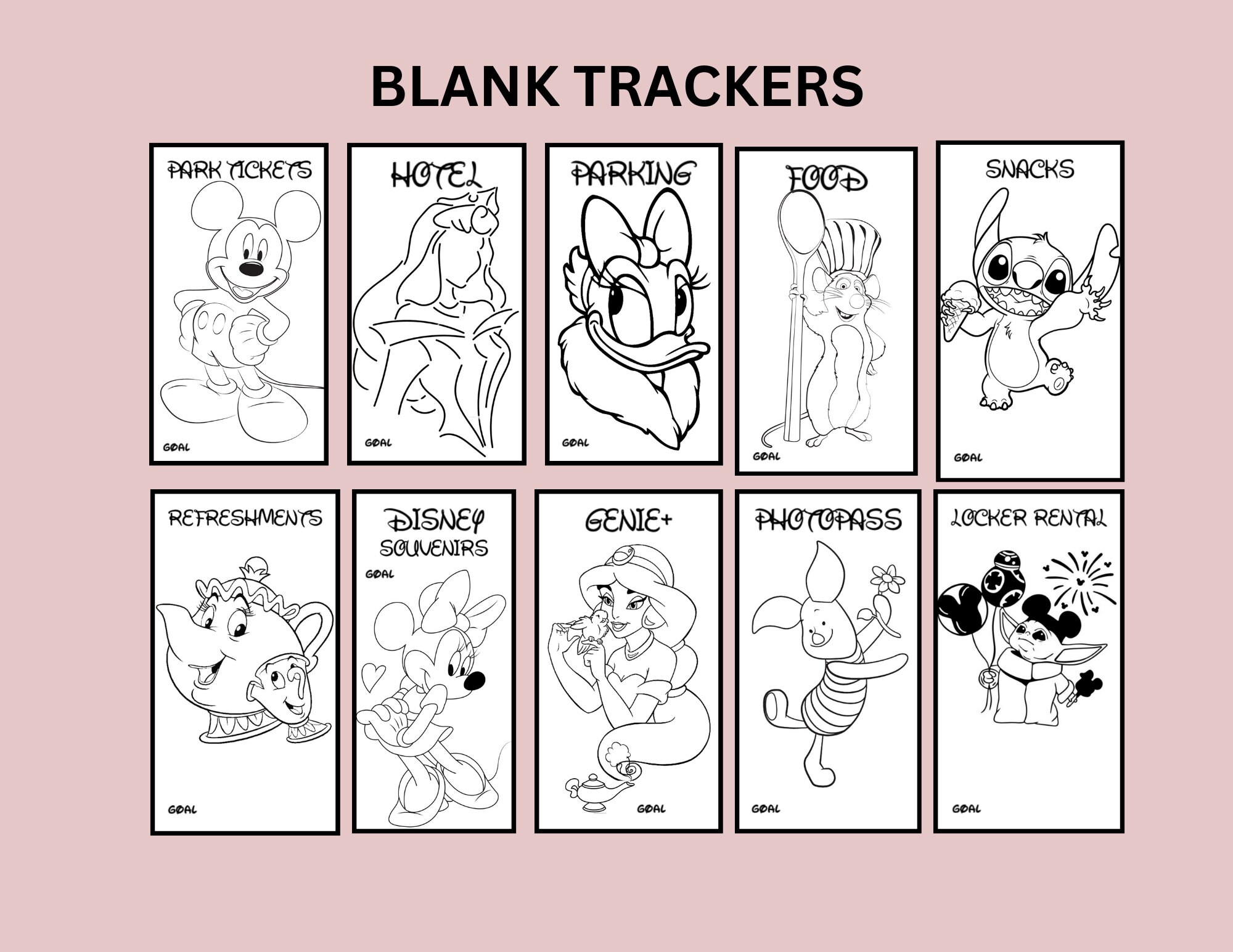 Disneyland Saving Trackers Instant Download PDF Size A6 Digital Savings ...