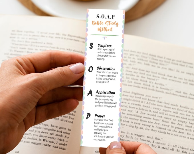 SOAP Bible Study Method Bookmark, Download and Print - Etsy