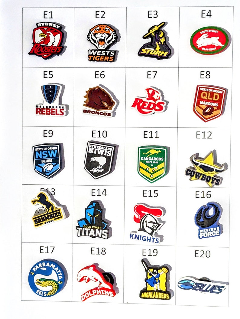 Jibbitz Style Croc Charms RUGBY - Etsy Australia