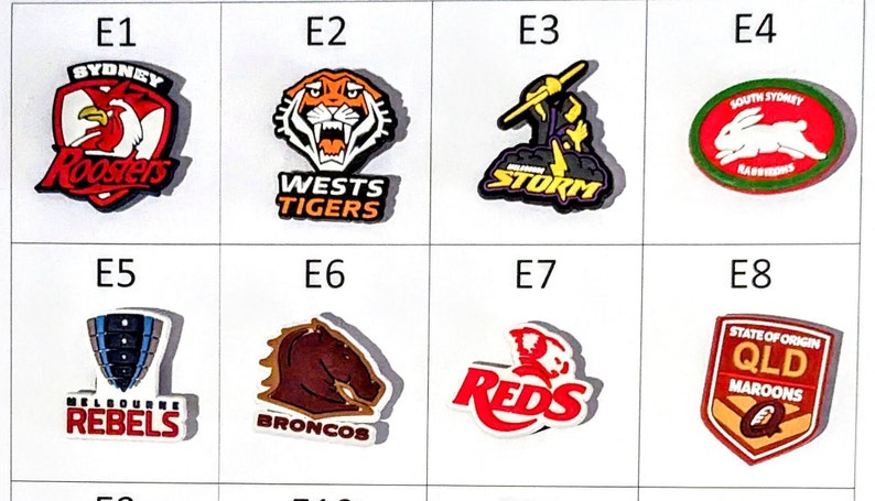 Jibbitz Style Croc Charms RUGBY - Etsy Australia