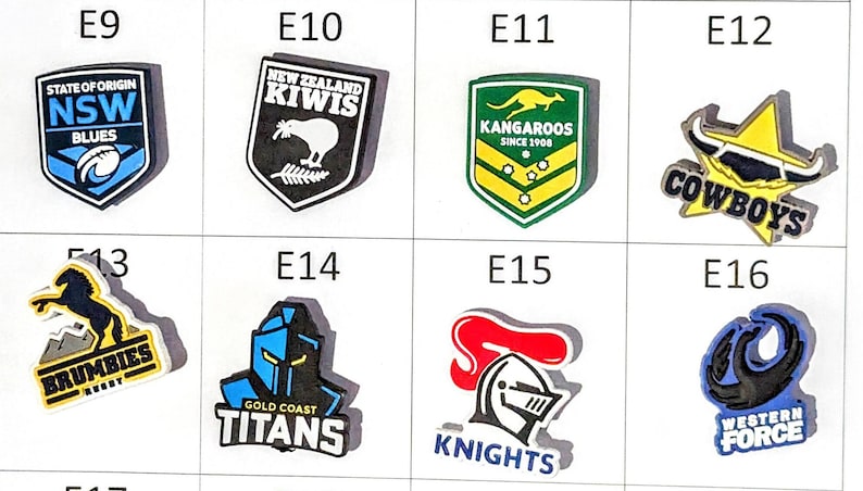 Jibbitz Style Croc Charms RUGBY - Etsy Australia