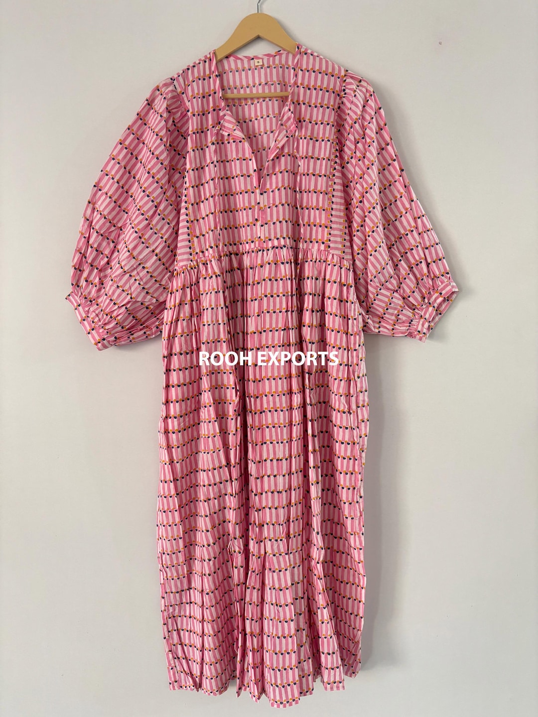 Hand Block Print Kyra Midi Dress | Bohemian Cotton Dress | Dresses for ...