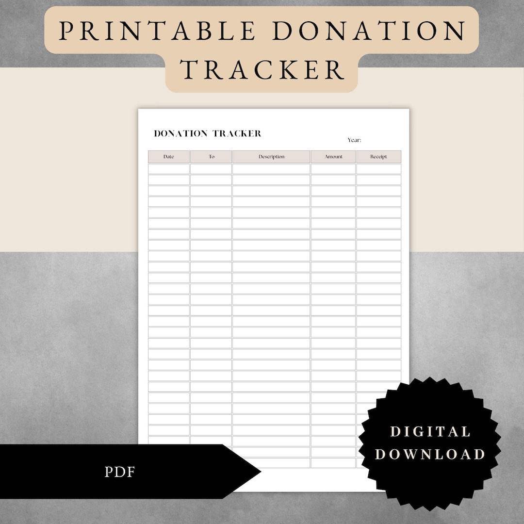 2025 Donation Tracker| PDF | Journal Budget Insert | Budget Planner ...