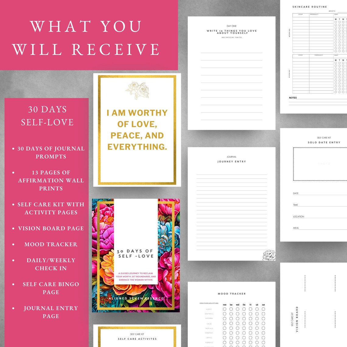 30 Days of Self-love | PDF | Journal | Daily Prompts & Affirmations ...