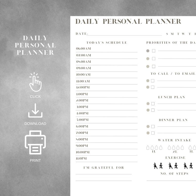Daily Personal Planner| PDF | Journal Budget Insert | Budget Planner ...