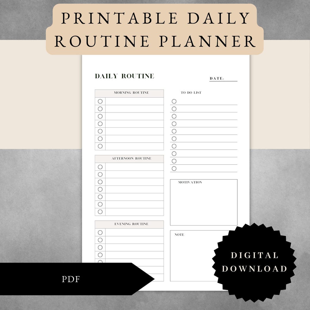 2025 Daily Routine Planner| PDF | Journal Budget Insert | Budget ...