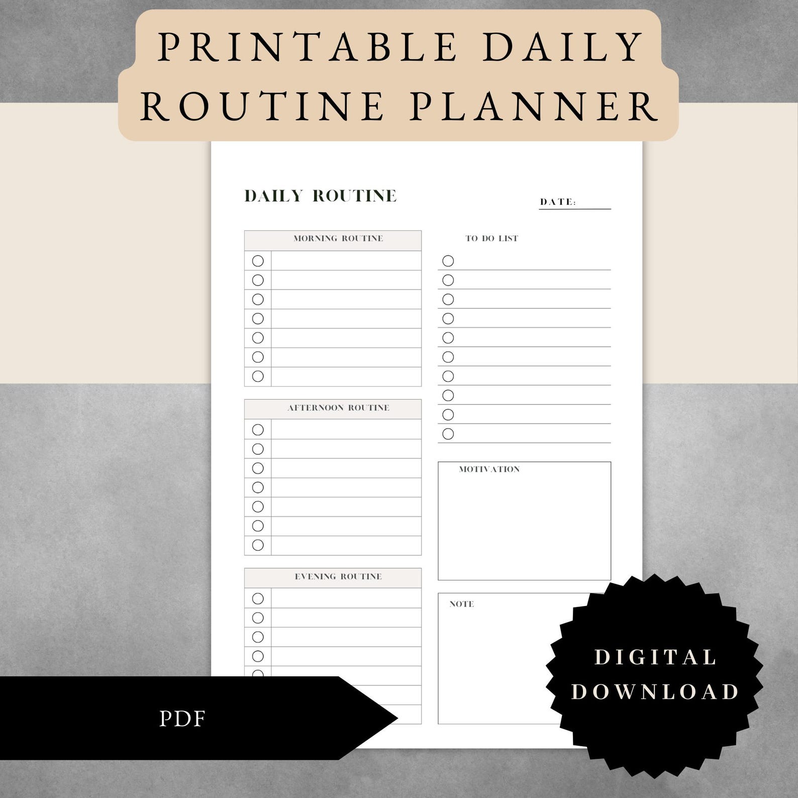Daily Routine Planner| PDF | Journal Budget Insert | Budget Planner ...