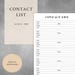 Business / Work Contacts Printable & Fillable Template PDF, Instant ...