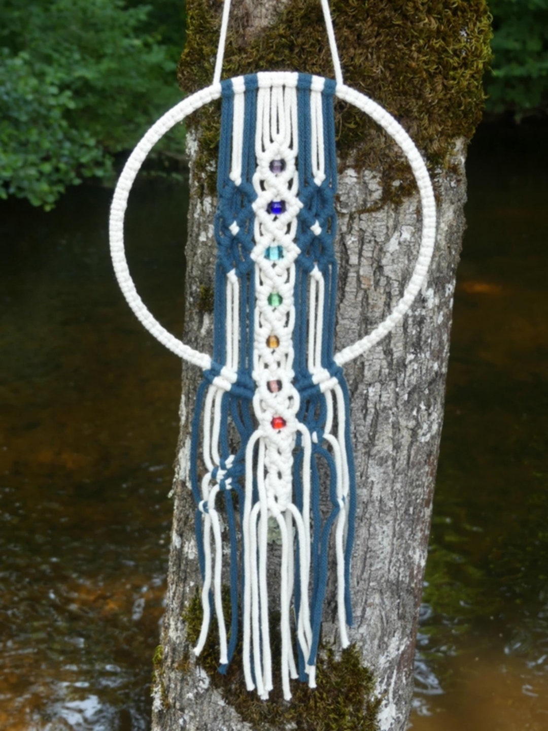 Celtic Cross Macrame Wall Hanging, Celtic Love Knot Wall Art, 7 Chakra ...