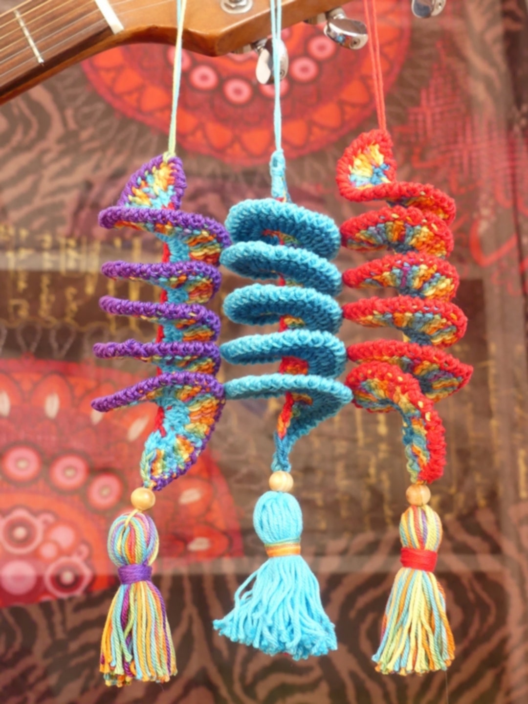 Small Crochet Wind Spinner, Windmill, Zen Wind Chime, Oeko-tex Cotton ...