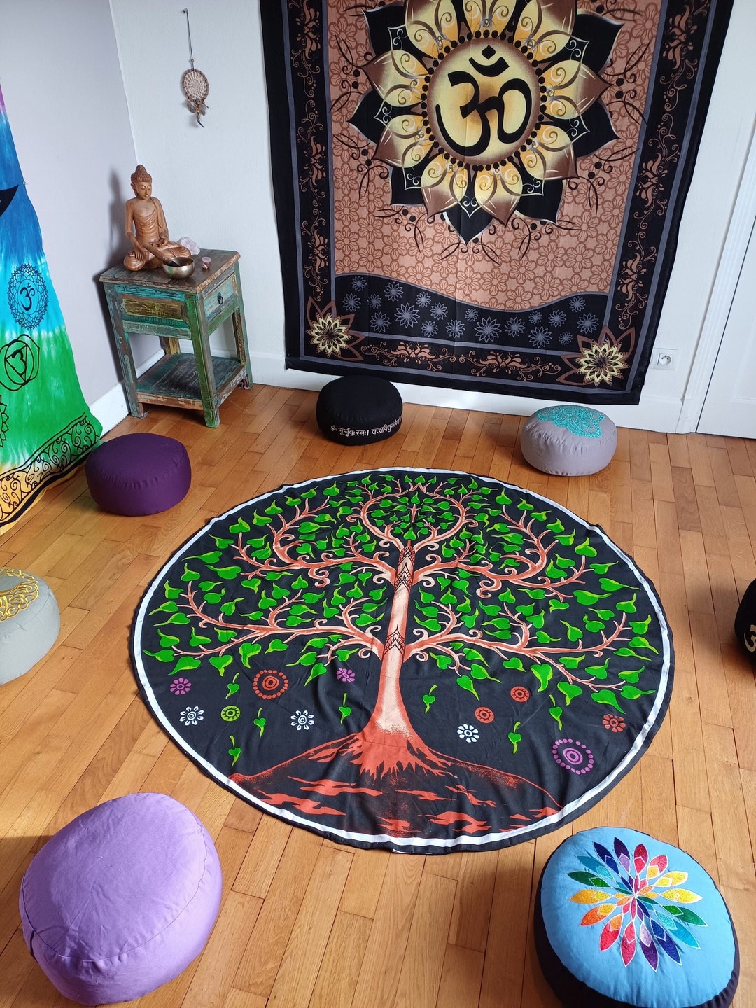 Tree of Life Mat, Indian Tree of Life Wall Hanging, Tree of Life Beach ...