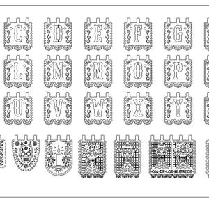 Decorative Papel Picado Alphabet Vectors Ai/pdf/svg/eps - Etsy