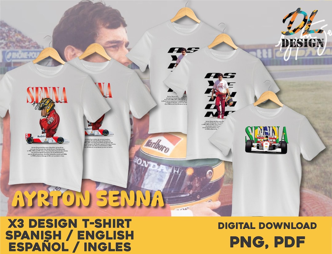 Ayrton Senna Pack T-shirts English / Spanish Png Pdf - Etsy