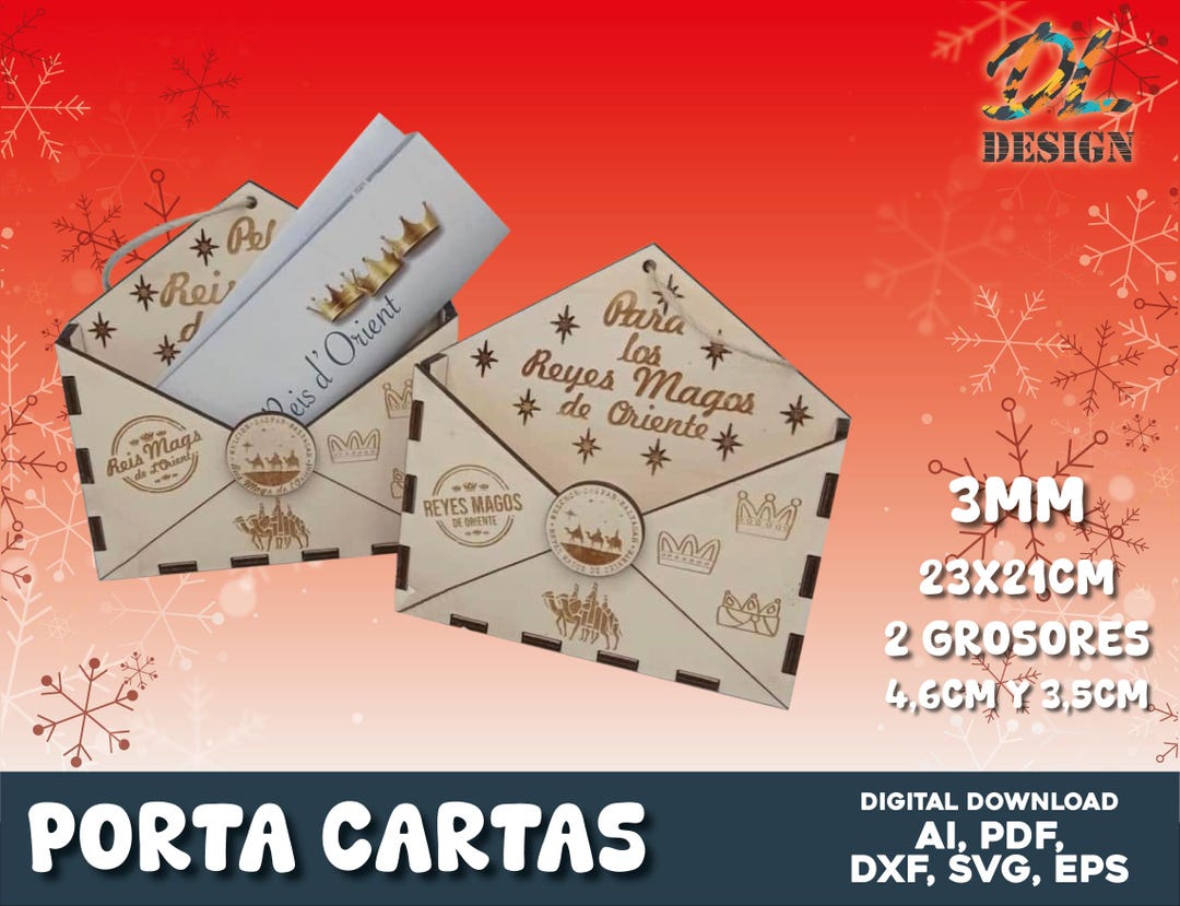Vector portacartas Reyes Magos laser cn router ai svg pdf dxf - Etsy España