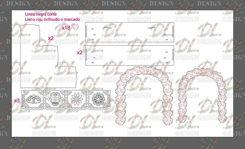 Altar dia de los muertos pequeño laser/cnc vector ai pdf svg dxf eps ...